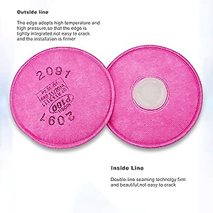 4 PCS (2 Pack) 2091 P100 Particulate Filter Compatible with 2091，Installed on P100 Filter Retainer Replacement for 6000 6200 6800 7000 FF-4（ 4.3 Inch）