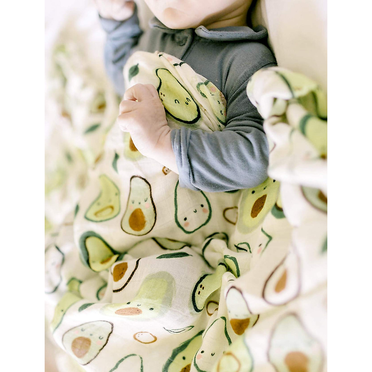 Loulou Lollipop Soft Baby Swaddle Blanket Muslin Wrap Receiving Blanket for Newborn to Toddler Girl and Boy, Large 47” by 47” - Avocado…