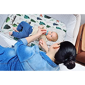 4 Pack N Play Sheets Woodland Forest Animals Wood Neutral Unisex Fitted Baby N Play Sheets Fitted for Standard Pack and Plays and Mini Cribs Set for Baby Boys or Girls