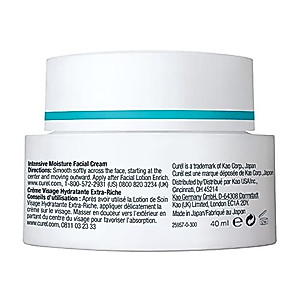 Curel Japanese Skin Care Intensive Face Moisturizer Cream, Face Lotion for Dry to Very Dry Sensitive Skin, For Women and Men, Anti-Aging Fragrance-Free Anti-Wrinkle Japanese Skin Care, 1.4 oz