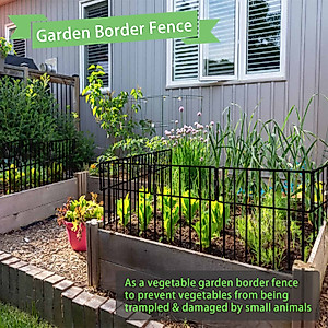 Thrivinest 10 Pack Animal Barrier Fence, No Dig Fence Decorative Fences, 17in(H) x10ft(L) Rustproof Metal Small Garden Fence Border for Dogs Rabbits, Bottom Blocker for Outdoor Yard Patio