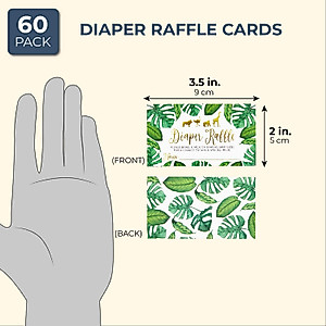 Sparkle and Bash Diaper Raffle Tickets for Baby Shower (60 Count) Jungle Safari