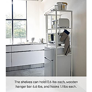 Yamazaki Home Kitchen Appliance Storage Rack-Standing Organizer Shelves, One Size, White