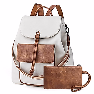 OPAGE Backpack Purse for Women Leather Backpack Purses Fashion Designer Travel Backpack Ladies Shoulder Bags With Wristlet