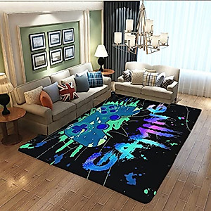 LUCKY&DONG Anime Gamer Rugs for Bedroom Boys Teens Printed Game Gamepad Carpets Living Room Mat Home Decor Non-Slip Crystal Floor Polyester Gamer Decor Doormats 17.5x31.5in