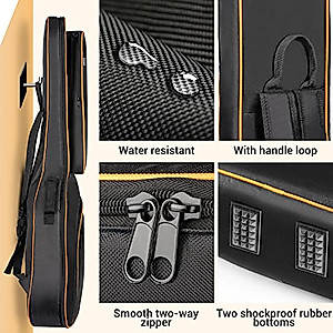 CAHAYA 44 Inch Guitar Bag for Dreadnought and Jumbo Orange Line Gig Bag 0.47in Thick Padding Water Resistent Adjustable Shoulder Strap Guitar Case with Back Hanger Loop and Music Stand Pocket CY0285