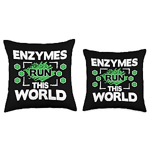 Biochemistry and Biochemist Designs Biochemist Enzymes Run This World Biology Biochemistry Throw Pillow, 16x16, Multicolor