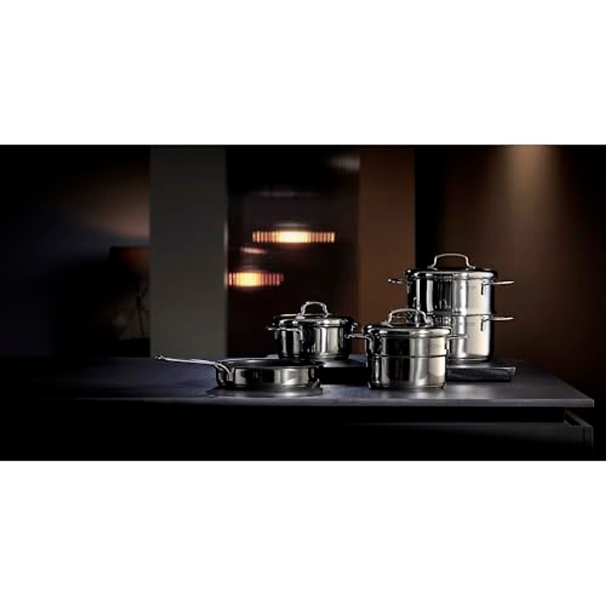 WMF Mini Frying Pan, Coated, Small, 18 cm, Cromargan Polished Stainless Steel, Induction, Stackable, Ideal for Small Portions or Single Households