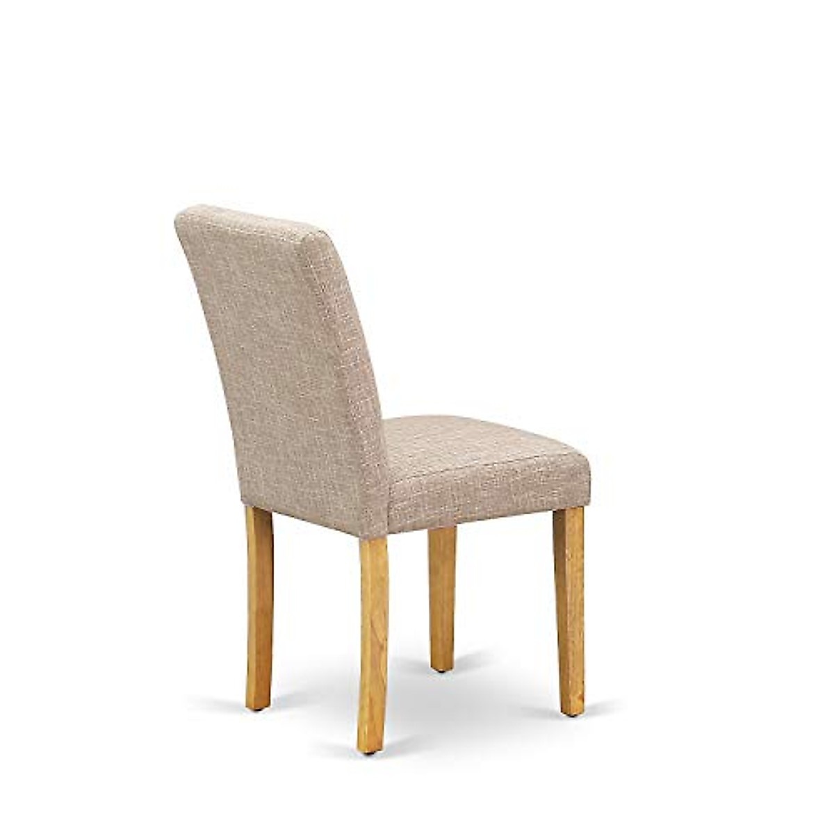 East West Furniture AVAB7-OAK-04 7Pc Oval 42/60" Dinette Table With 18 In Butterfly Leaf And 6 Parson Chair With Oak Leg And Linen Fabric Light Fawn, 7