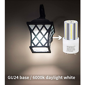 TSEXES Gu24 LED Light Bulb,10W Equivalent 100W,Gu24 Base,1400 Lumens,6000K Cool White,360 Degree Beam Angle,A19 CFL Replacement,4 Pack