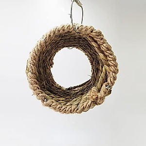 Woven Straw Bird Tunnel, Bird Chewing Toy, Handmade Grass Bird Tent Snuggle Toy Natural Hanging Hammock Swing Nest for Parrot Cockatiel Parakeet Lovebird Finch