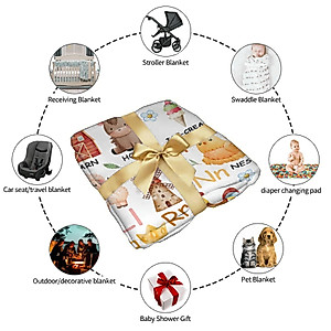 Farm Animals Throw Blanket,Soft Cozy Lightweight Fuzzy Flannel Blanket for Couch Bed Car Sofa Outdoor Camping Gift 40"x50" for Kids/Children