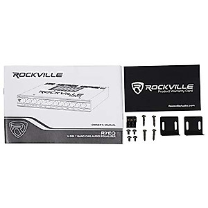 Rockville R7EQ 1/2 Din 7 Band Car Audio Equalizer EQ w/Front, Rear + Sub Output