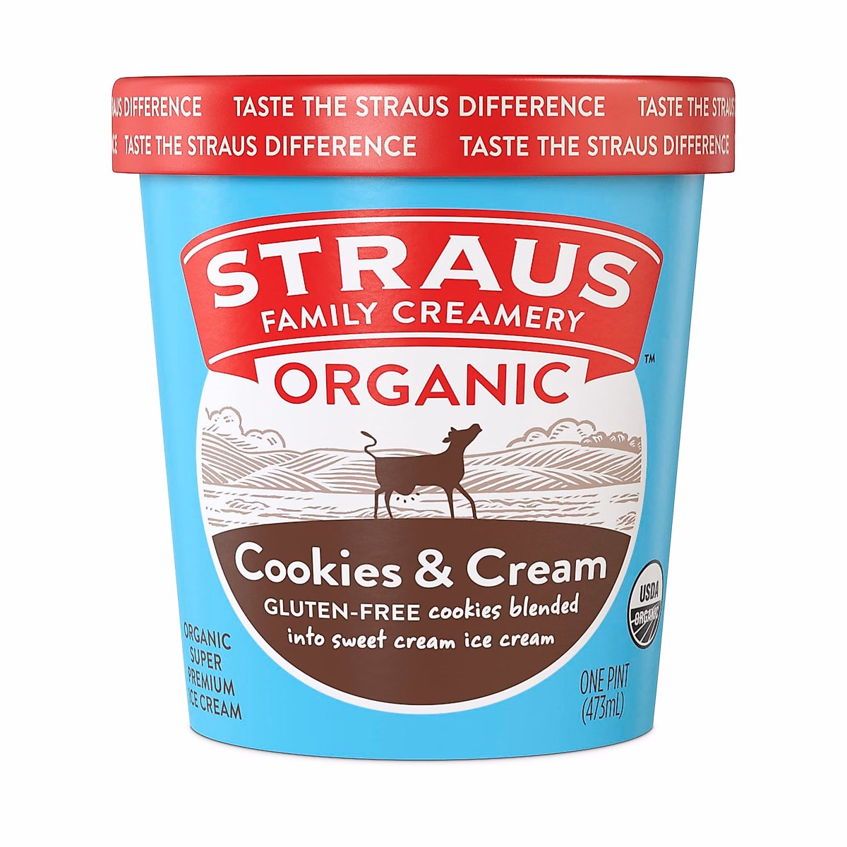 Straus Family Creamery Organic Cookies and Cream Ice Cream, 16oz