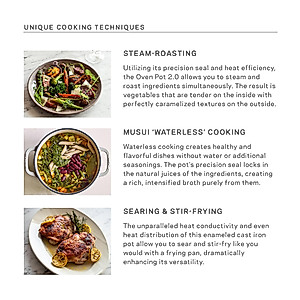 Vermicular Oven Pot 2.0 with Standing Handle | Lightweight Enameled Cast Iron Pot with Precision Seal | Dutch Oven | Non-Toxic | Induction-compatible | Made in Japan (Matte Black, 26cm (5.9 Qt))