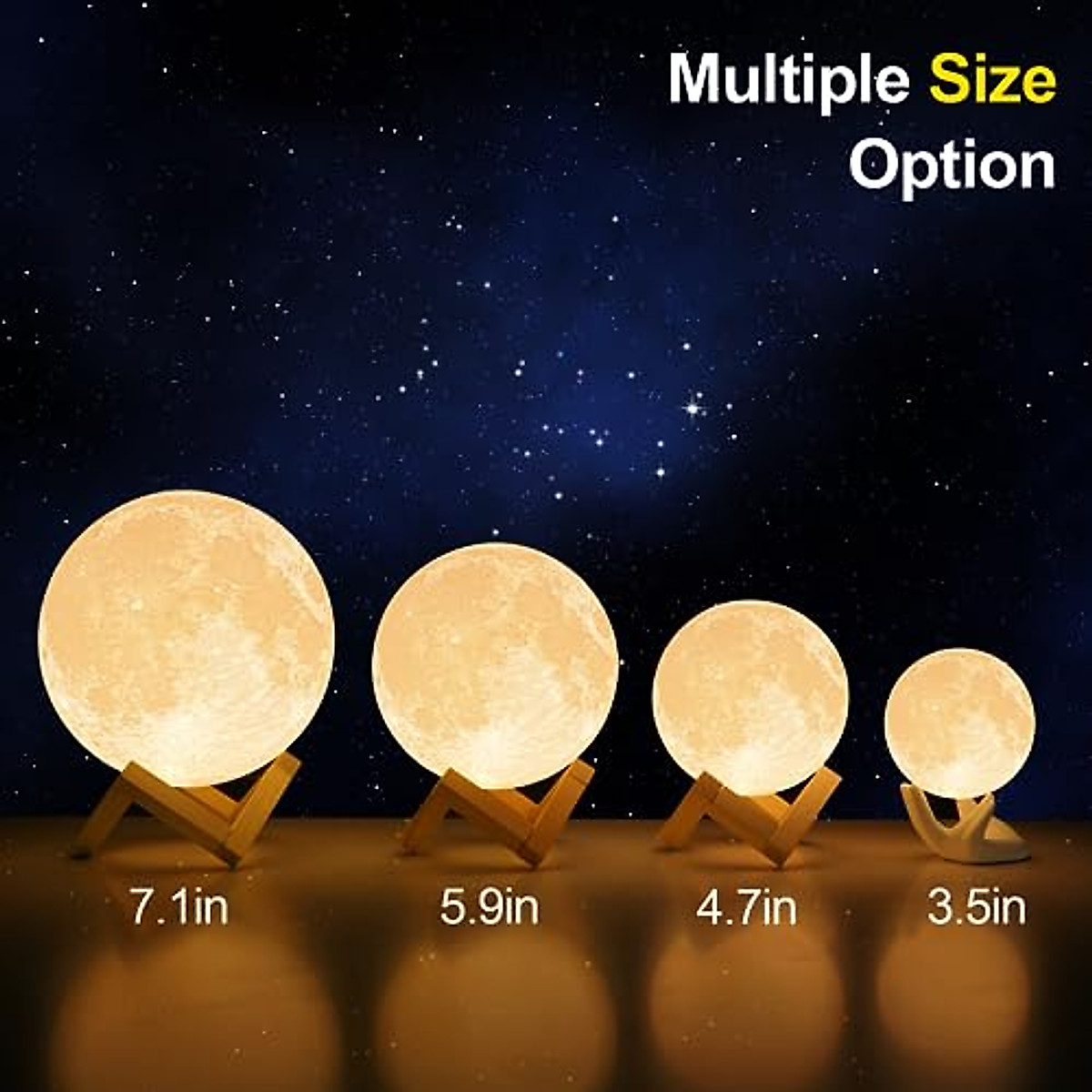 Moon Lamp for Adults 3D Magical Globe Ball for Space Decor - Classical Moon Night Light - Dimmable and Touch Control Design,Birthday Father's Day Gifts for Women,Kids,Child and Baby Home Decor