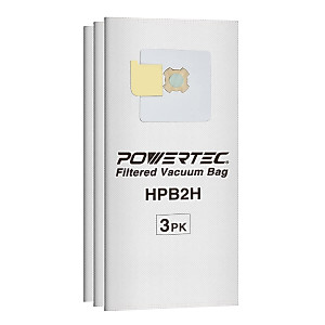 POWERTEC 75046 Filter Bags for AstroVac, Valet and VacuMaid HPB2HPK & HPB2H Vacuums, 3PK
