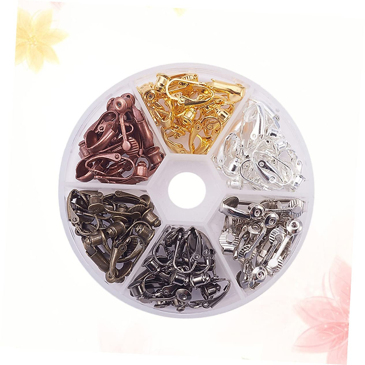 COHEALI 72 Pcs Non- Pierced Ears Ear Ring Non- Pierced Earring Clips Aretes Ear Clips Clip- on Earring Base DIY Earring Clips Inears Jewelry Accessories Non-Piercing Jewelry Material Boxed