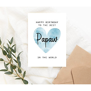 MoltDesigns Happy Birthday To The Best Papaw In The World Card - Papaw Birthday Card - Papaw Card - Father's Day Gift - Happy Birthday Card