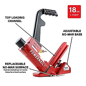 Powernail 50PFLEXW Pneumatic 18 Gauge L-Cleat Flooring Nailer with Flex Adjustable Base