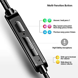 Kamon 3 Pack Earbuds Headphones with Remote & Mic, Earphones Wired Stereo in-Ear Bass for iPhone, Android, Smartphones, iPod, iPad, MP3, Fits All 3.5mm Interface (K6)