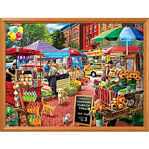MasterPieces 750 Piece Jigsaw Puzzle for Adults, Family, Or Youth - Town Square Booths - 18"x24"