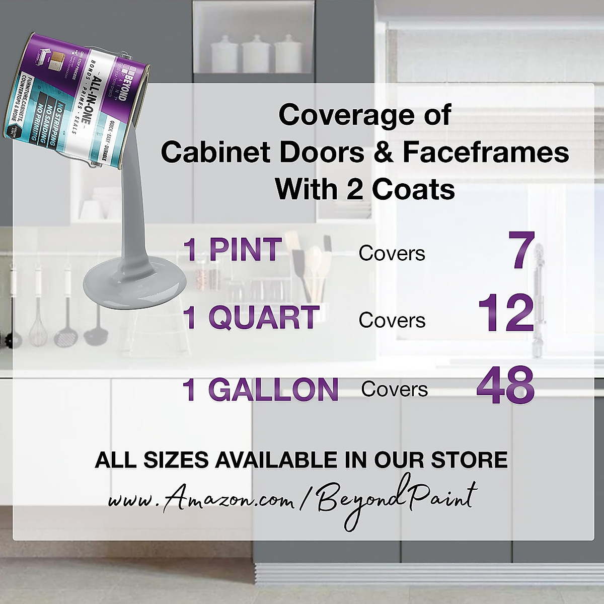 Beyond Paint BP73 1 Quart Primer, Finisher, Sealer All in One Multi Use Versatile Refinishing Paint for Furniture and Walls, Deep Blue