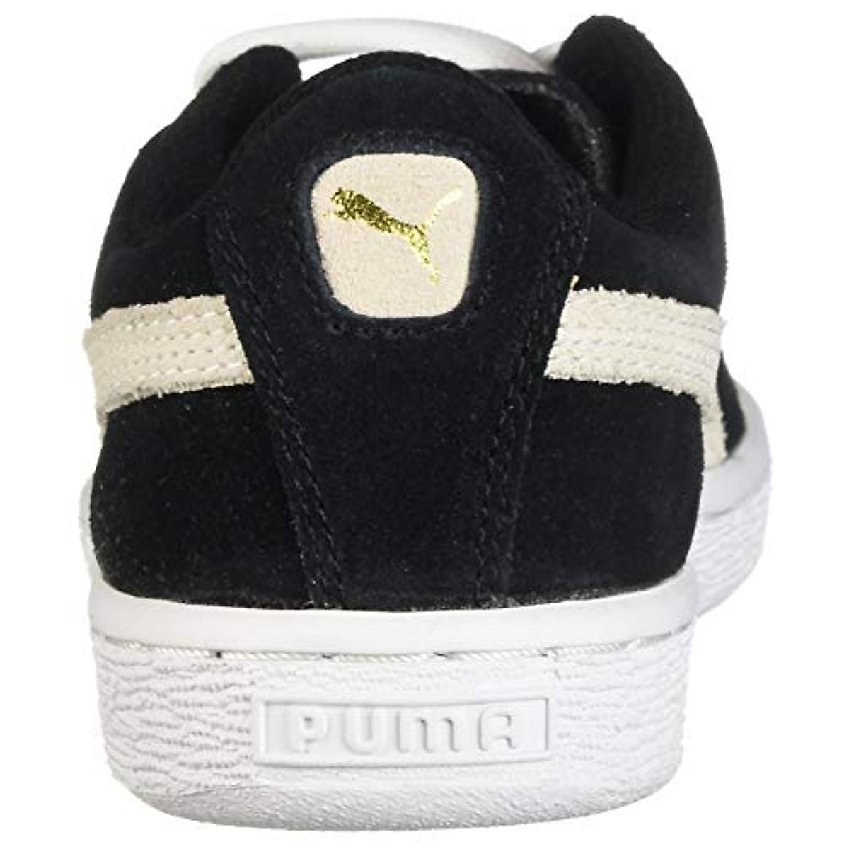 PUMA Suede Junior Sneaker (Little Kid/Big Kid) , Black/White, 7 M US Big Kid