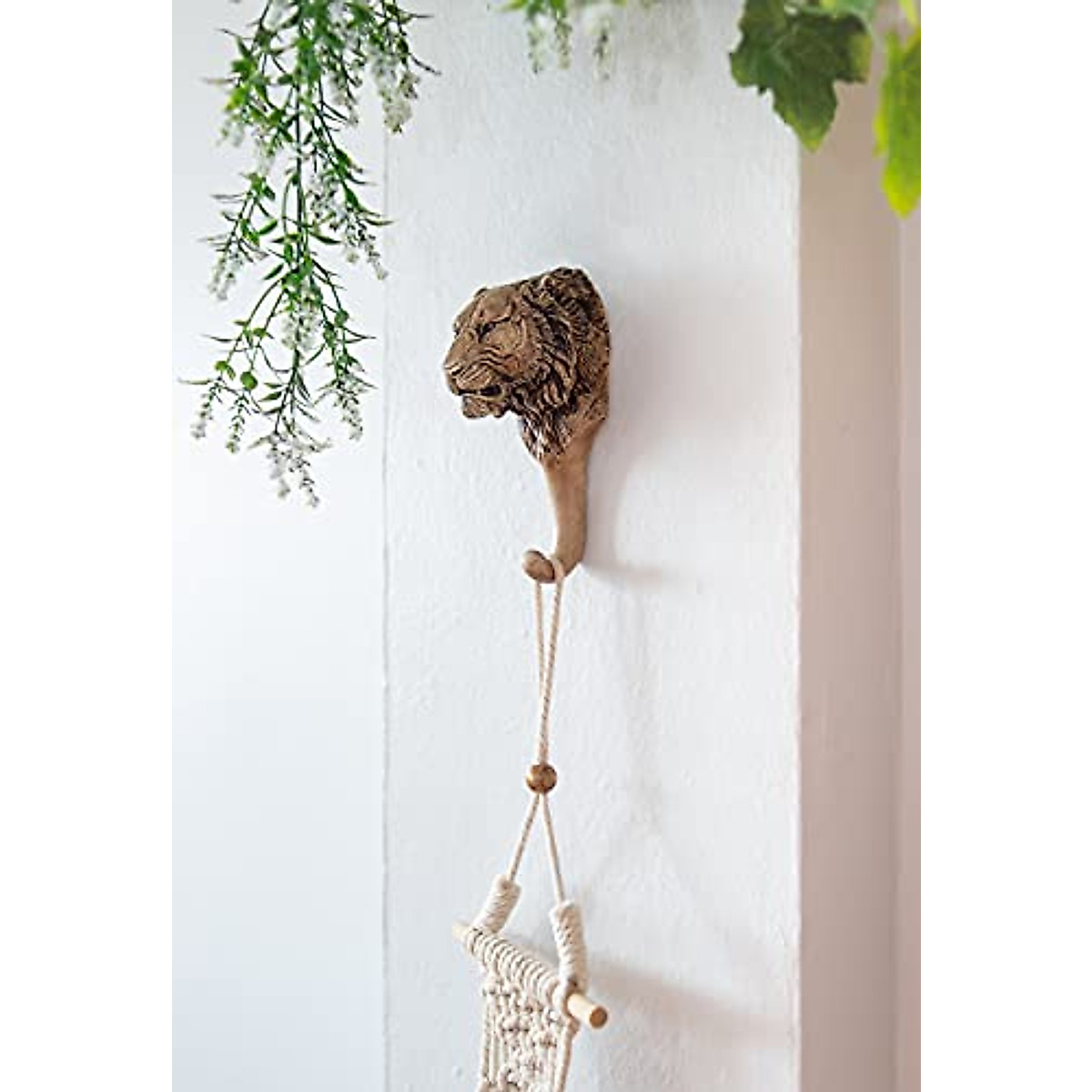 BestySuperStore Tiger Head Shaped Single Hook Hanger Rustic Animal Coat Hat Towel Key Holder Hooks Decorative for Wall (Tiger)