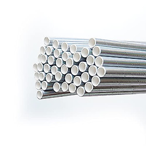 Weemium Iridescent Silver Paper Straws - Pack of 100 Biodegradable Straws for Drinking, Party & Crafts