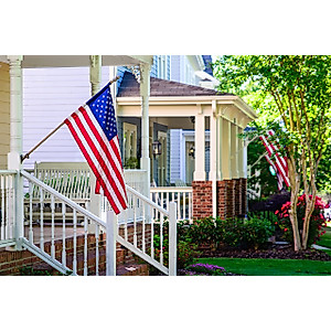 American Flag 3x5 ft Pole Sleeve Style: Longest Lasting US Sleeved Flag Made from Nylon, Embroidered Stars, Sewn Stripes, UV Protection Perfect for Outdoors! USA Flag