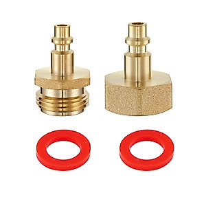 Litorange Lead-Free Brass Winterize Sprinkler Systems: Air Compressor Hose Water Faucet Blow Out Adapter Fitting For RV, Travel Trailer, Boat & Camper（a couple）