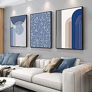 Framed Canvas Wall Art Set, minimalism Abstract Boho Oil Painting Photo Modern Posters Prints Ready to Decor Hanging Living Room Bedroom Bathroom Office Home Wall Decor (Boho16 X 24" X 3 pieces)