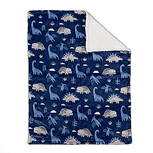 Life Comfort Ultimate Sherpa Baby Blanket, Dinosaur Premium Soft Plush and Warm Fluffy Fleece for Newborn, Infant, Toddler Perfect for Stroller, Crib, Travel, Nursery (30 x 40 inches)