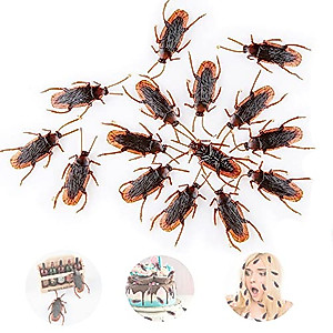 Byatoy Prank Roaches Realistic Plastic Cockroaches, Fake Roaches Prank Prop Joke Toys for Halloween Decorations, Plastic Roaches Halloween, Black Scary Cockroaches Great Party Favors (10 Pack)