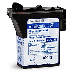 Pitney Bowes 797-M Ink Cartridge for Mailstation2 (K7M0), Red Ink, 19 ml