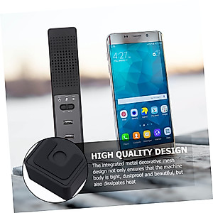 KOMBIUDA 2 Pcs Mini Stereo USB Microphone Mini Audio Conference Microphone Speaker with 3 USB Interface Computer Speakers for Desktop Computer Microphone Laptop Office Household Abs
