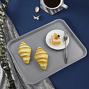 Vcansay Larger Plastic Fast Food Restaurant Serving Trays, Grey, 6 Packs