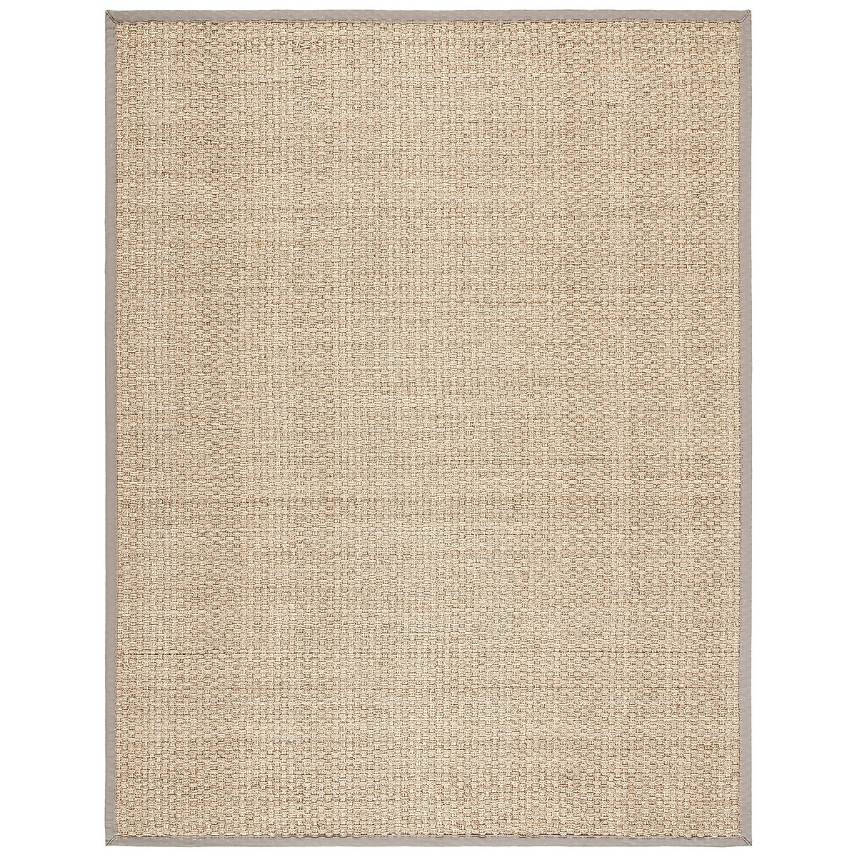 SAFAVIEH Natural Fiber Collection X-Large Area Rug - 11' x 15', Natural & Grey, Border Basketweave Seagrass Design, Easy Care, Ideal for High Traffic Areas in Living Room, Bedroom (NF114P)