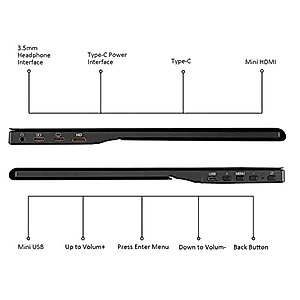GOWENIC Portable Monitor, IPS Ultra Thin FHD Gaming Monitor, 13.3in 15.6in HDR USB HDMI Computer Display, External Monitor for Laptop Phone Tablet, Freesync Technology (15.6 inch)