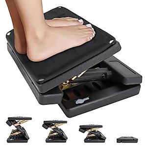Adjustable Foot Rest Under Desk, Leg Rest with Massage Surface Roller,Foot Stool Ergonomic Adjustment ，Bottom Can Be Filled with Water (Black)