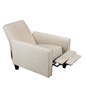 Christopher Knight Home Darvis Fabric Recliner Club Chair, Light Beige 34D x 26.75W x 36.25H in