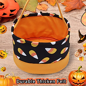 Leziazany Halloween Trick or Treat Bag Halloween Candy Bucket Fabric Tote Gift Candy Bag Candy Polka Dot Skull Pumpkin Stripe Halloween Party Favors
