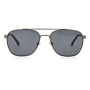 Fossil Men's Male Sunglasses Style FOS 3111/G/S Pilot, Dark Ruthenium/Polarized Gray, 57mm, 18mm