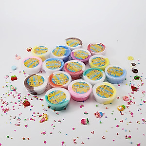 16 Pack Two-Toned Butter Slime Kit,DIY Educational Slime Toys Super Soft and Non-Sticky Toy for Gilrs.Party Favor for Kids Girls & Boys 6 7 8 9 10 11 12 +