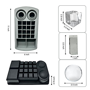 PAQUITAS HOME 3-in-1 Ice Tray: Sphere, Rectangle, and Square Shapes with Lid - Non-Toxic - BPA Free Silicone Mold for Perfect Cocktails and Soft Drinks - Black