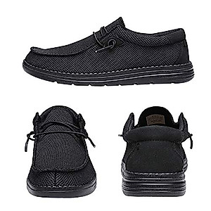 Bruno Marc Men's Breeze Slip-on Stretch Loafers Casual Shoes Lightweight Comfortable Boat Shoe 1.0,Black,Size 10 US