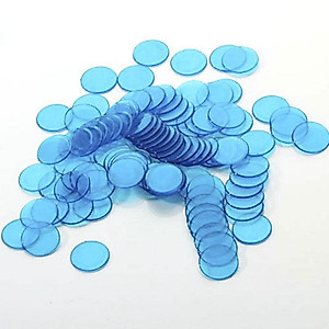 Tiuimk Set of 100 Reusable Plastic Bingo Chips in 4 Colors - 2cm Diameter for Bingo Cards