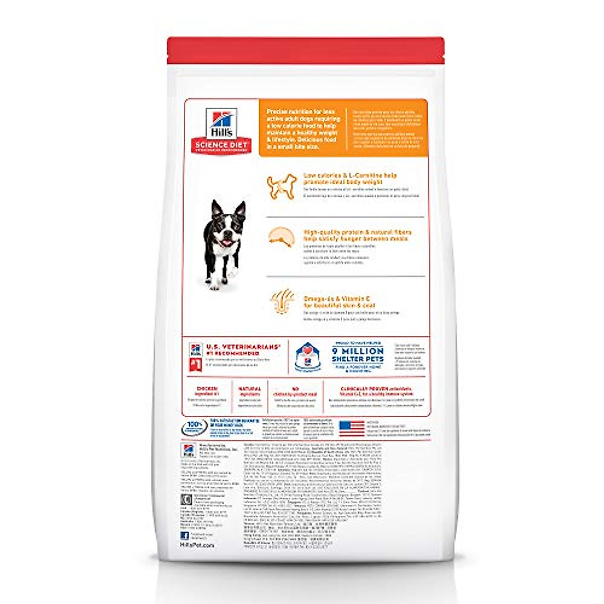 Hill's Science Diet Dry Dog Food, Adult, Light for Healthy Weight & Weight Management, Small Bites, Chicken Meal & Barley Recipe, 5 lb. Bag