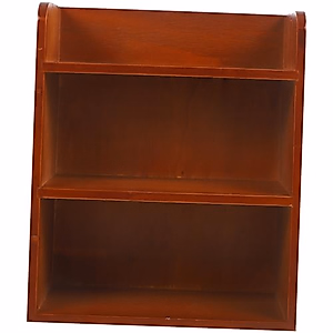 LIFKICH Layered Wooden Shelf Plant Wall Hanger Table Top Bookshelf Wall Hung Shelves Desktop Decor Storage Drawers Square Wall Shelf Vintage Decor for Home Vintage Tray Home Decor Brown